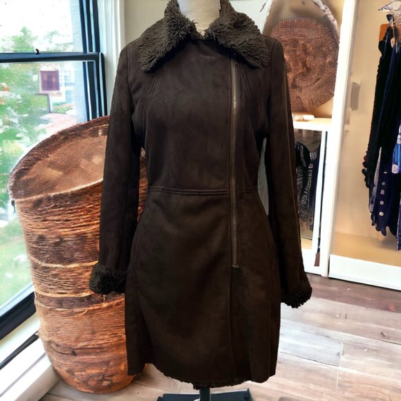 Candie's | Jackets & Coats | 9s Candies Brown Vegan Suede Penny Lane ...